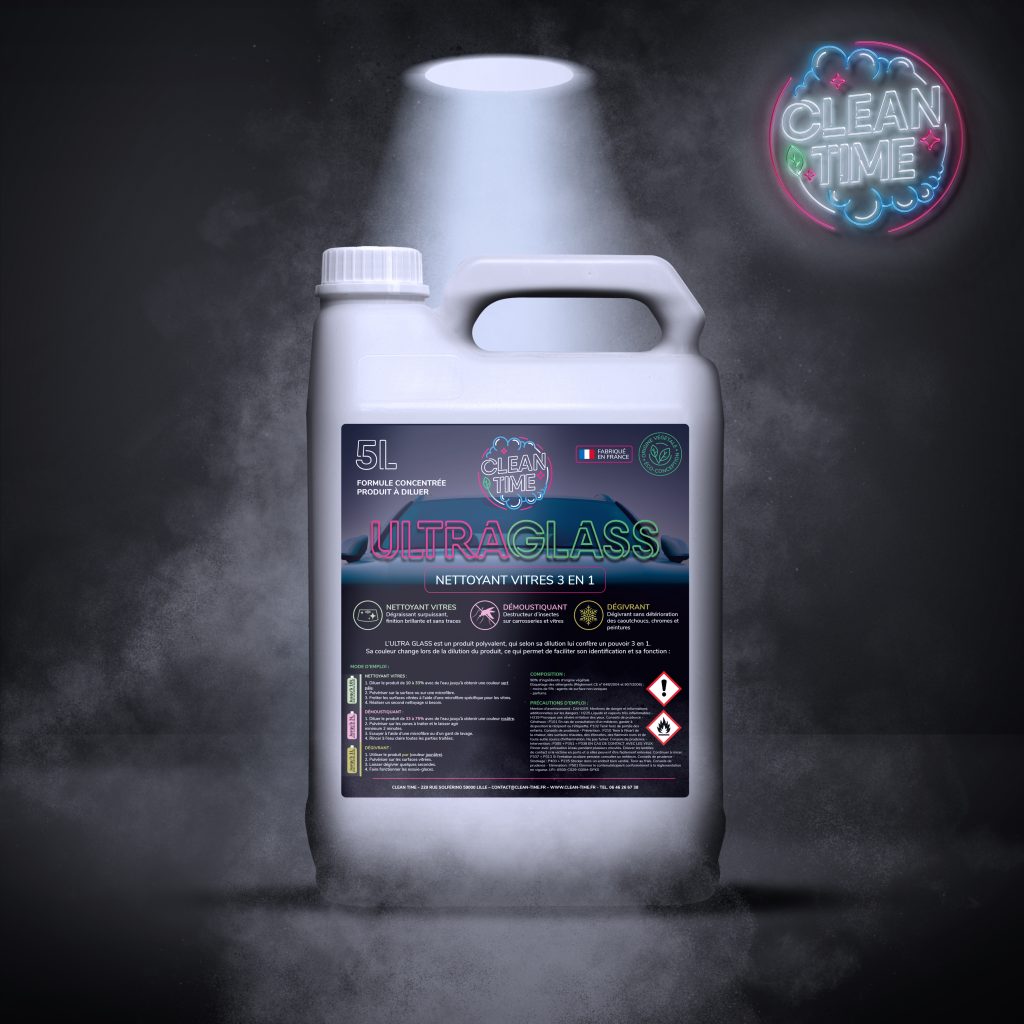 Nettoyant Vitres – ULTRA GLASS – 5L - CLEAN TIME